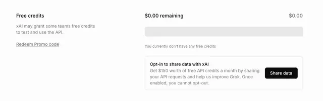 Free Credits via Data Sharing | xAI Docs